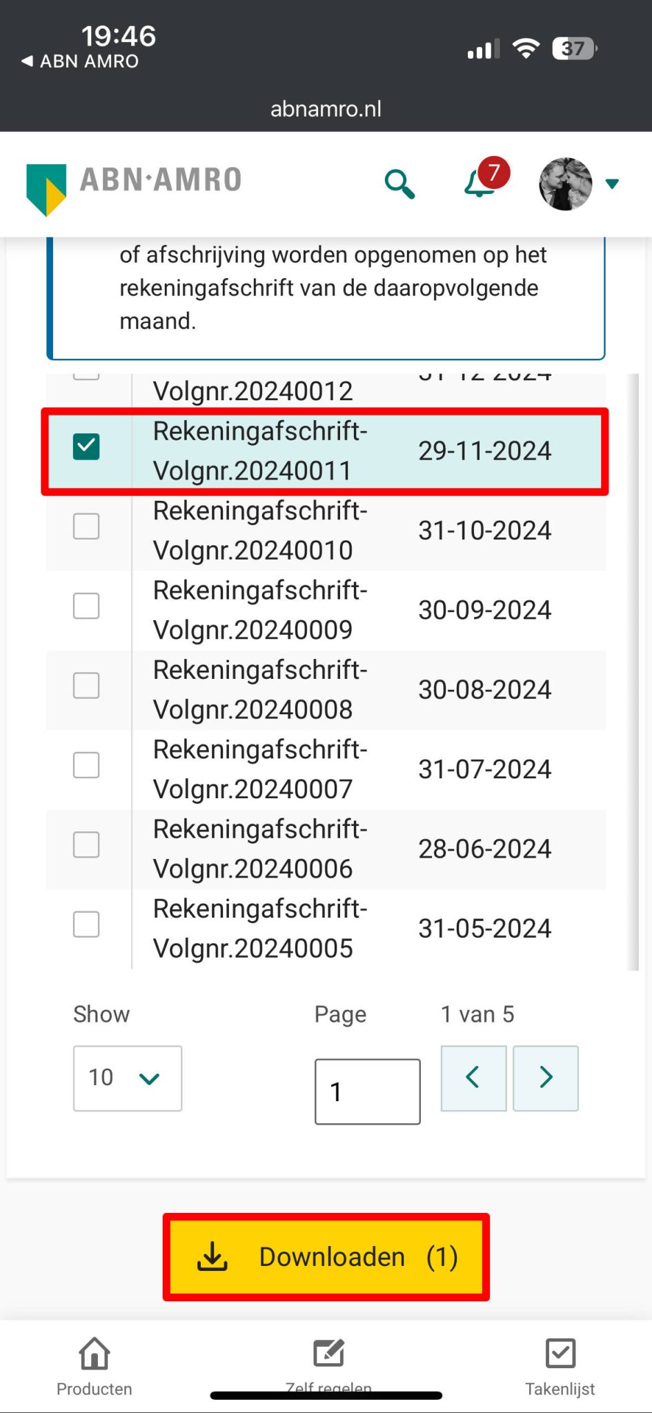 Hoe download je een bankafschrift van ABN AMRO?